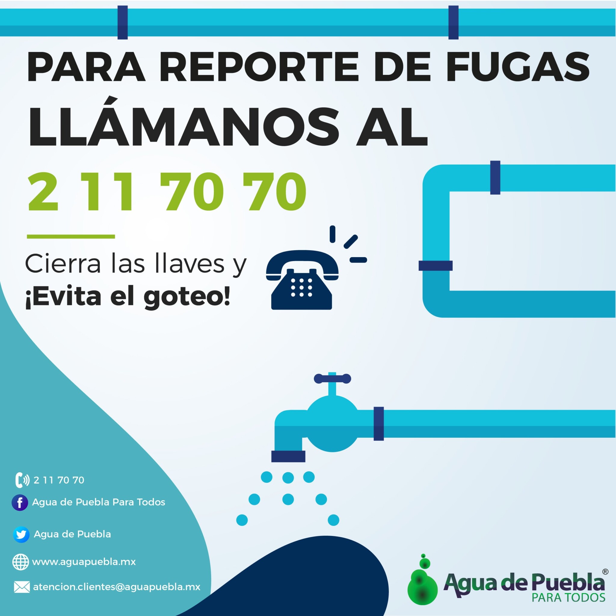 Cómo reportar fugas de agua en Puebla en 2025
